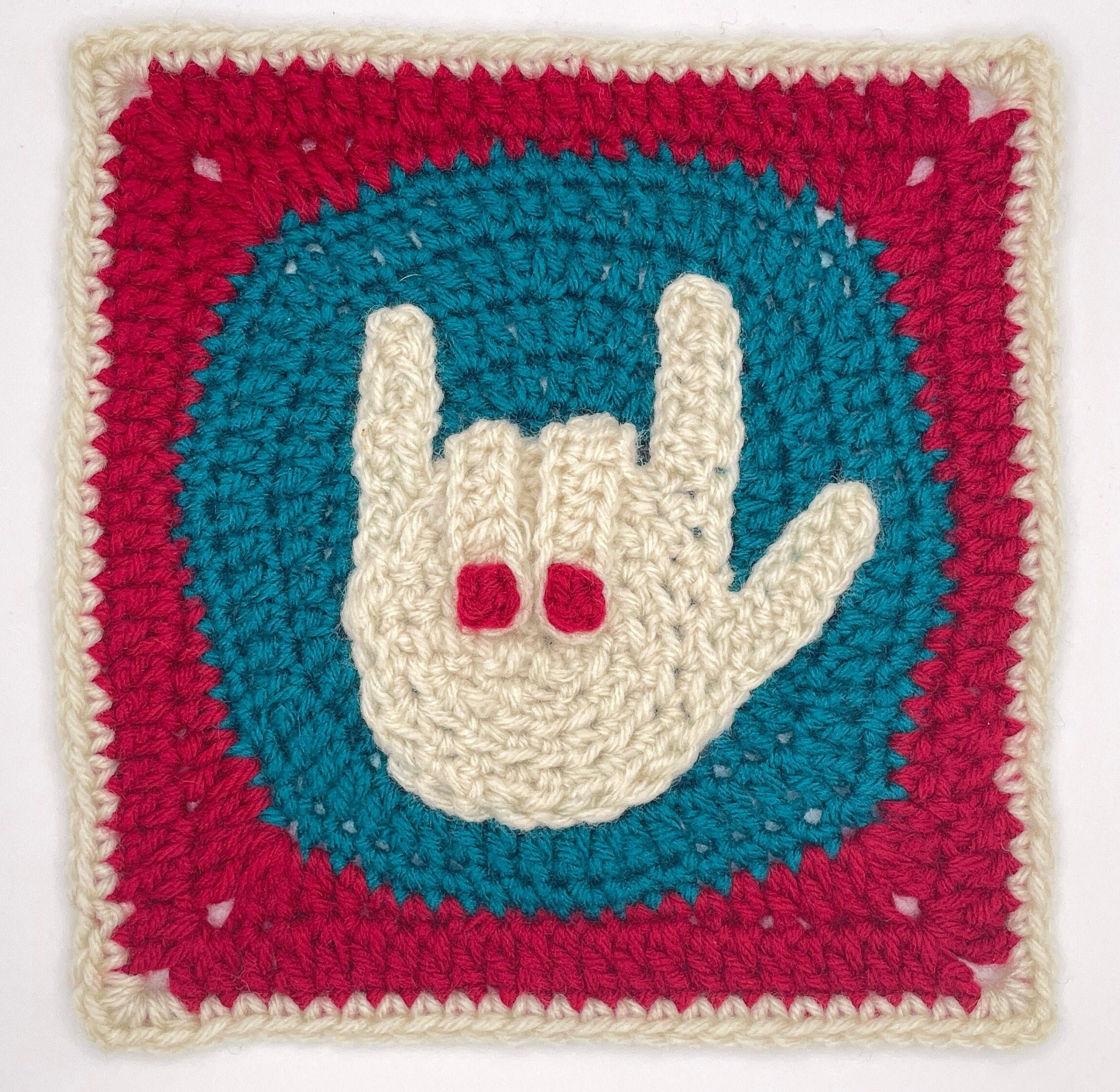 I Love You Hand ASL Granny Square Crochet Pattern (PDF Download) - Etsy