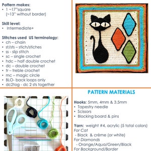 CROCHET PATTERN Mid-century Modern Cat , Atomic Cat Crochet Pattern ...