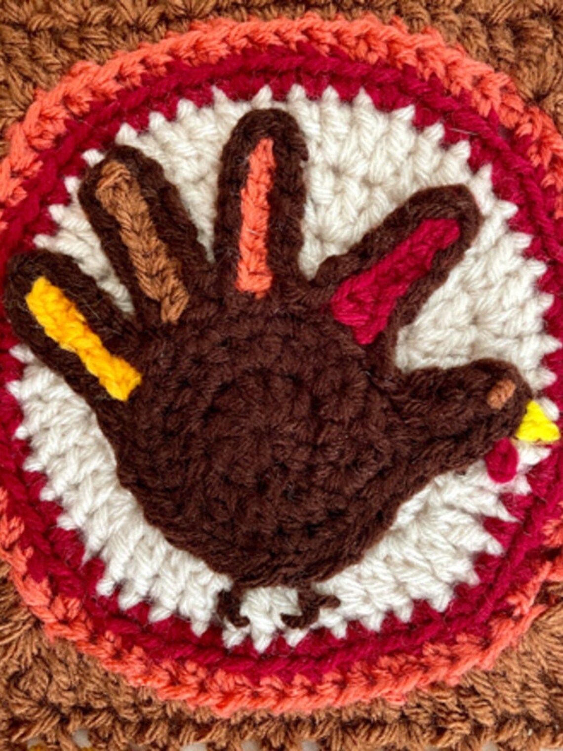 Thanksgiving Turkey Hand Granny Square Crochet Pattern (PDF Download ...