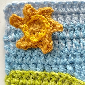 CROCHET PATTERN Sunny Day Landscape Granny Square, Summer Day Motif ...