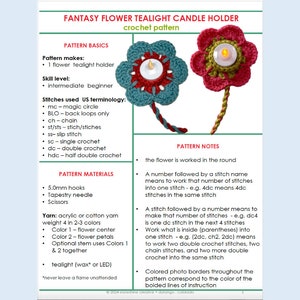 Flower Tealight Holder Crochet Pattern, Crochet Flower Applique, Spring ...