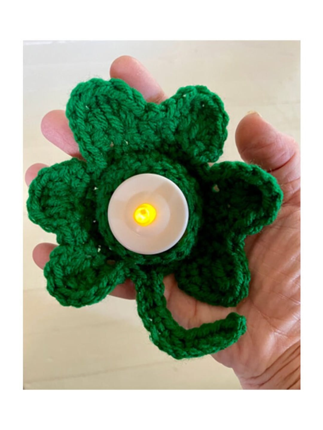 Shamrock Crochet Tealight Holder Pattern: Easy Clover Design (PDF ...