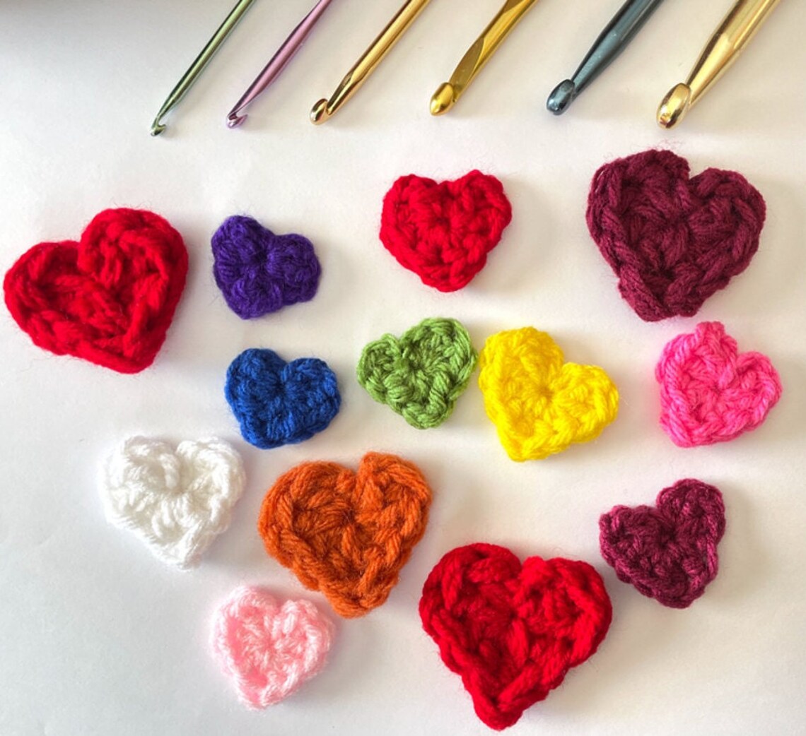 Easy Crochet Heart Pattern: Beginner Valentine's Applique (PDF Pattern ...