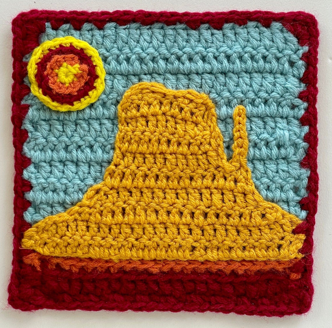 CROCHET PATTERN Retro Monument Valley Navajo Tribal Park Granny Square ...