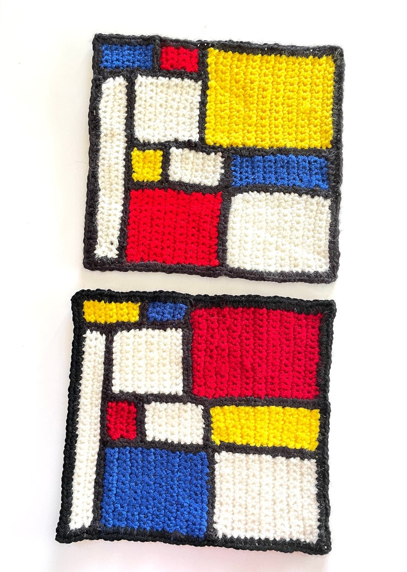 CROCHET PATTERN Mondrian-inspired Geometric Granny Square , PDF ...
