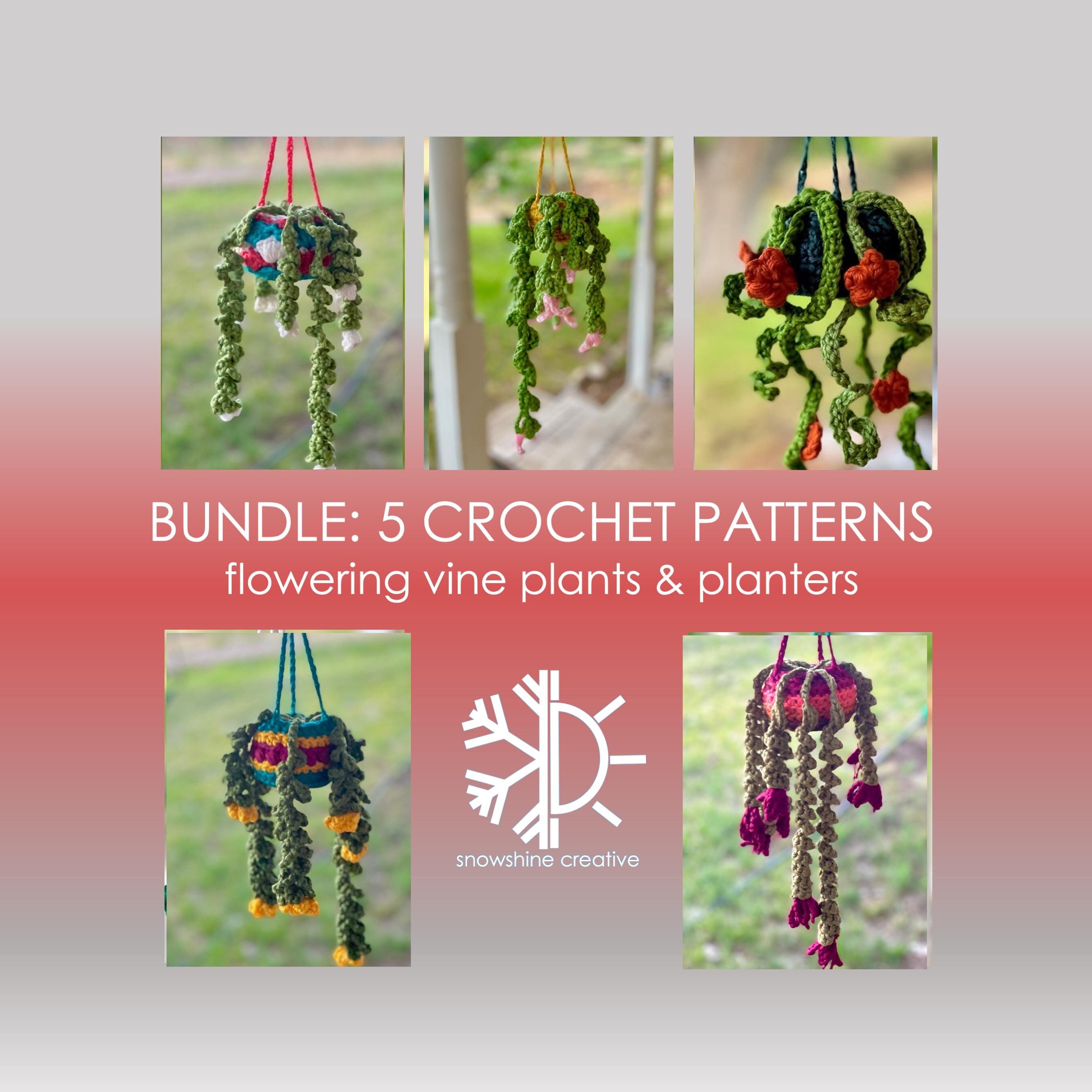 Flowering Vines Crochet Pattern BUNDLE Hanging Vine Car Plant Easy ...
