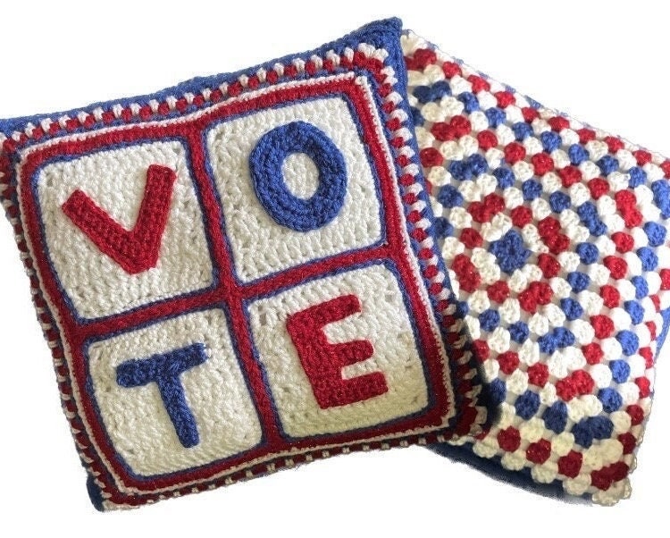 Crochet Pattern: VOTE Granny Square and Pillow Crochet Pattern ...