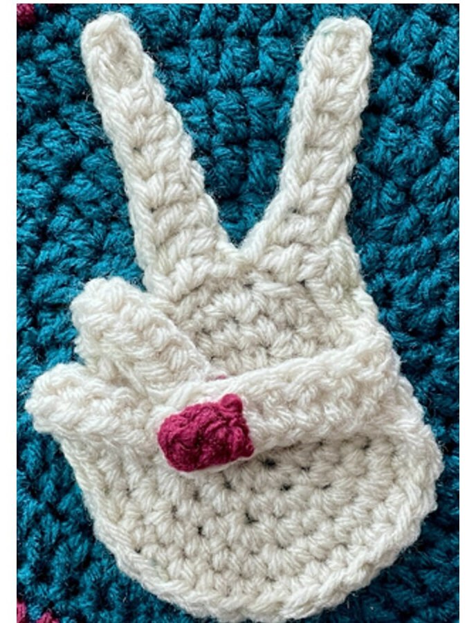 Peace Hand Gesture Crochet Pattern, Peace Granny Square, Peace Sign ...
