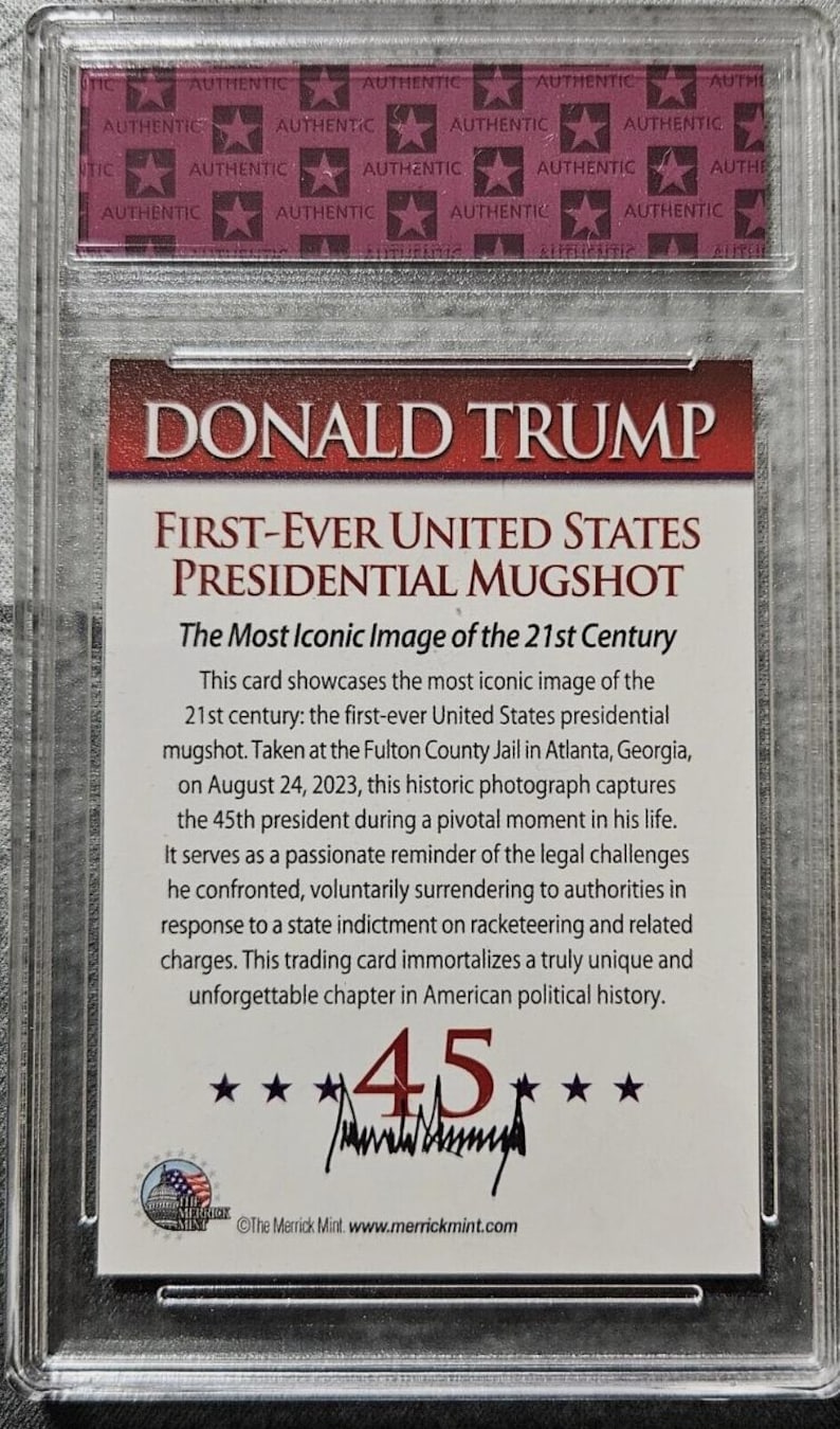 Donald Trump Mugshot Collector's Trading Card Holographic Gem Mint 10 ...