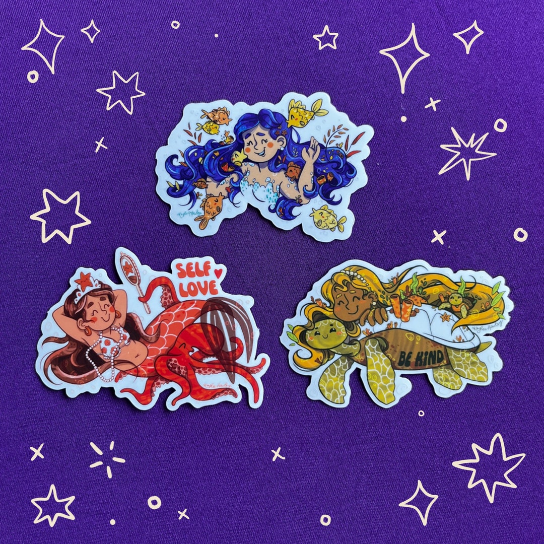 Transparent Mermaid Sticker Pack - Etsy