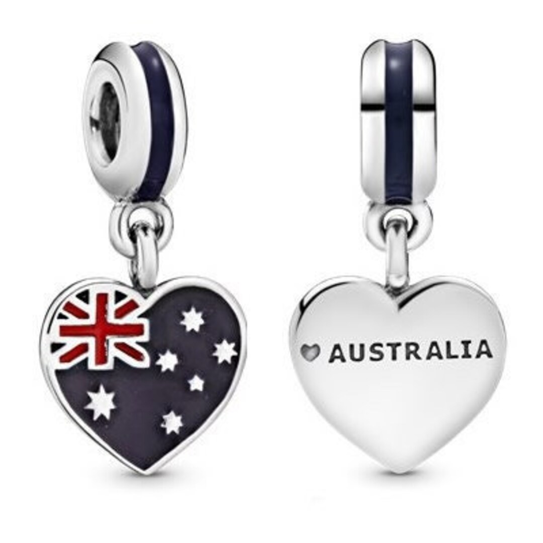 Pandora S925 Australia Heart Flag Dangle Charm - Etsy Pandora S925 Australia Heart Flag Dangle Charm - Etsy