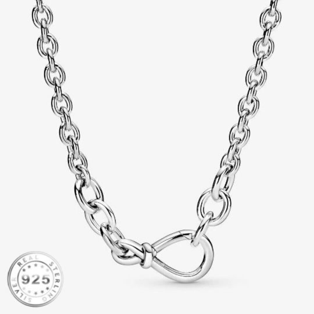 Chunky Infinity Knot Chain Necklace 50cm Pandora S925 - Etsy