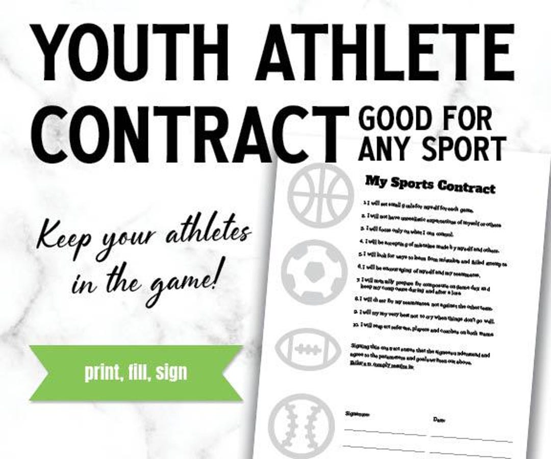 Youth Sports Contract for Families, Teams, Coaches - Etsy
