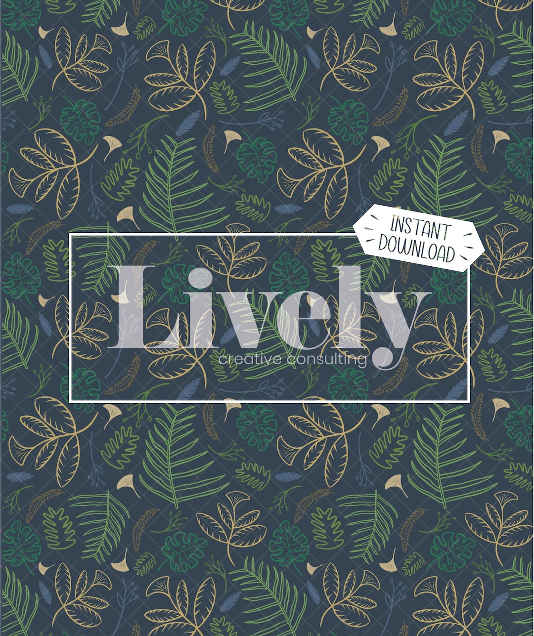 Moody Leaves Seamless Pattern 300 DPI PNG Download FOR: Digital Paper ...