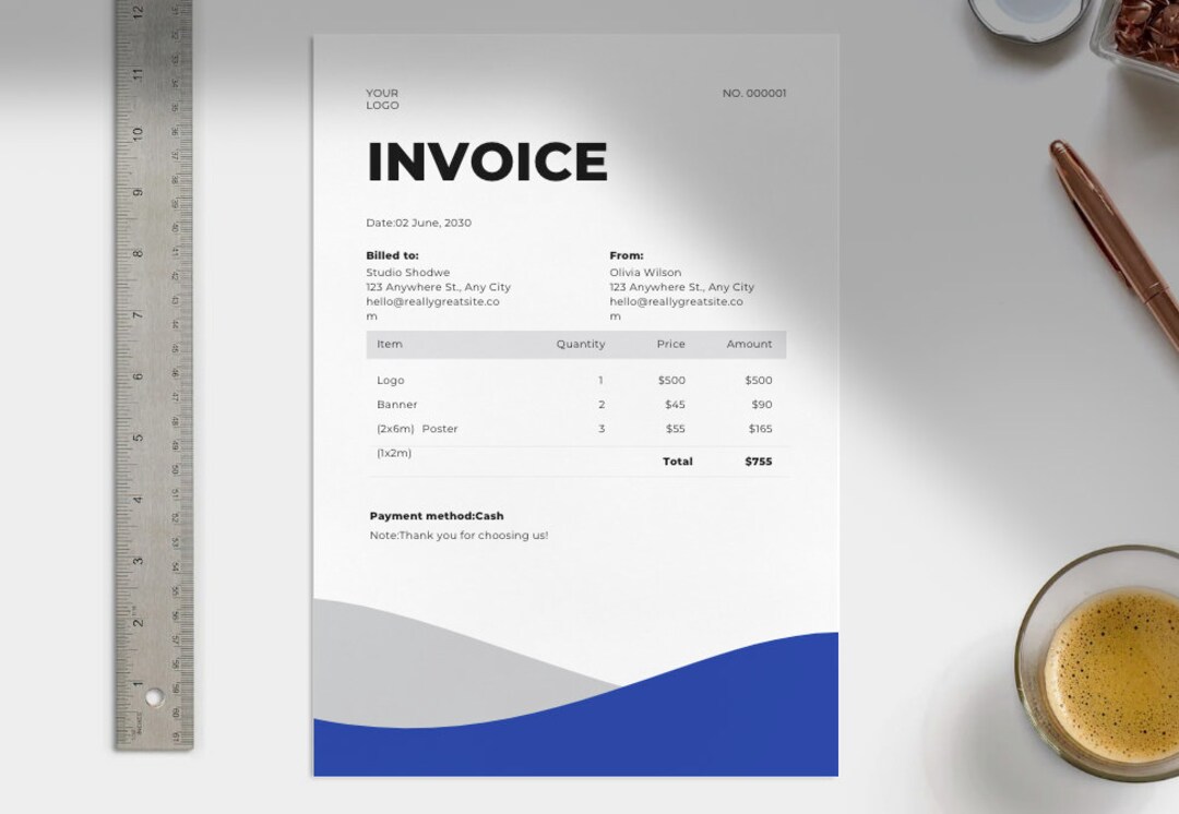 Minimalist Invoice Template | Invoice Template | Business Invoice ...