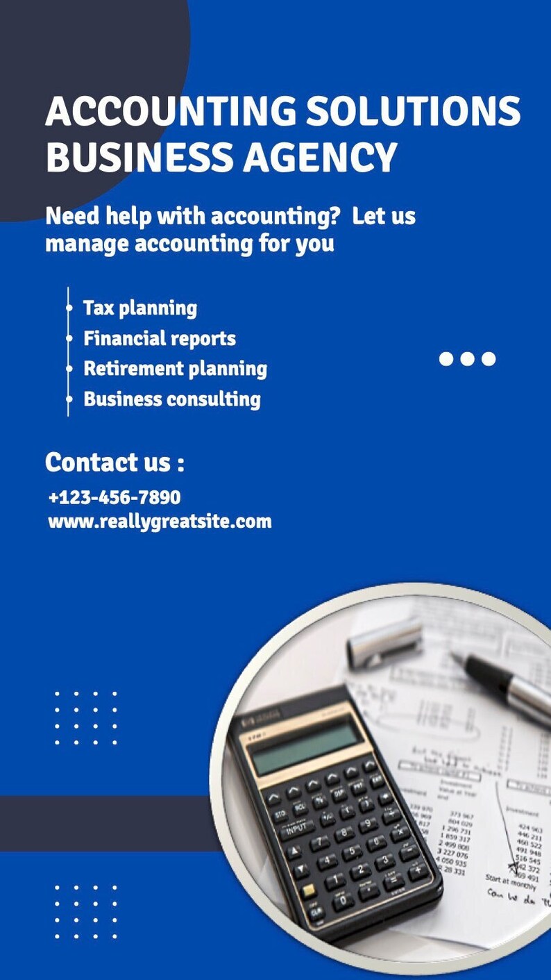 Accounting Template | Instagram / Facebook Ads | Accounting Poster - Etsy
