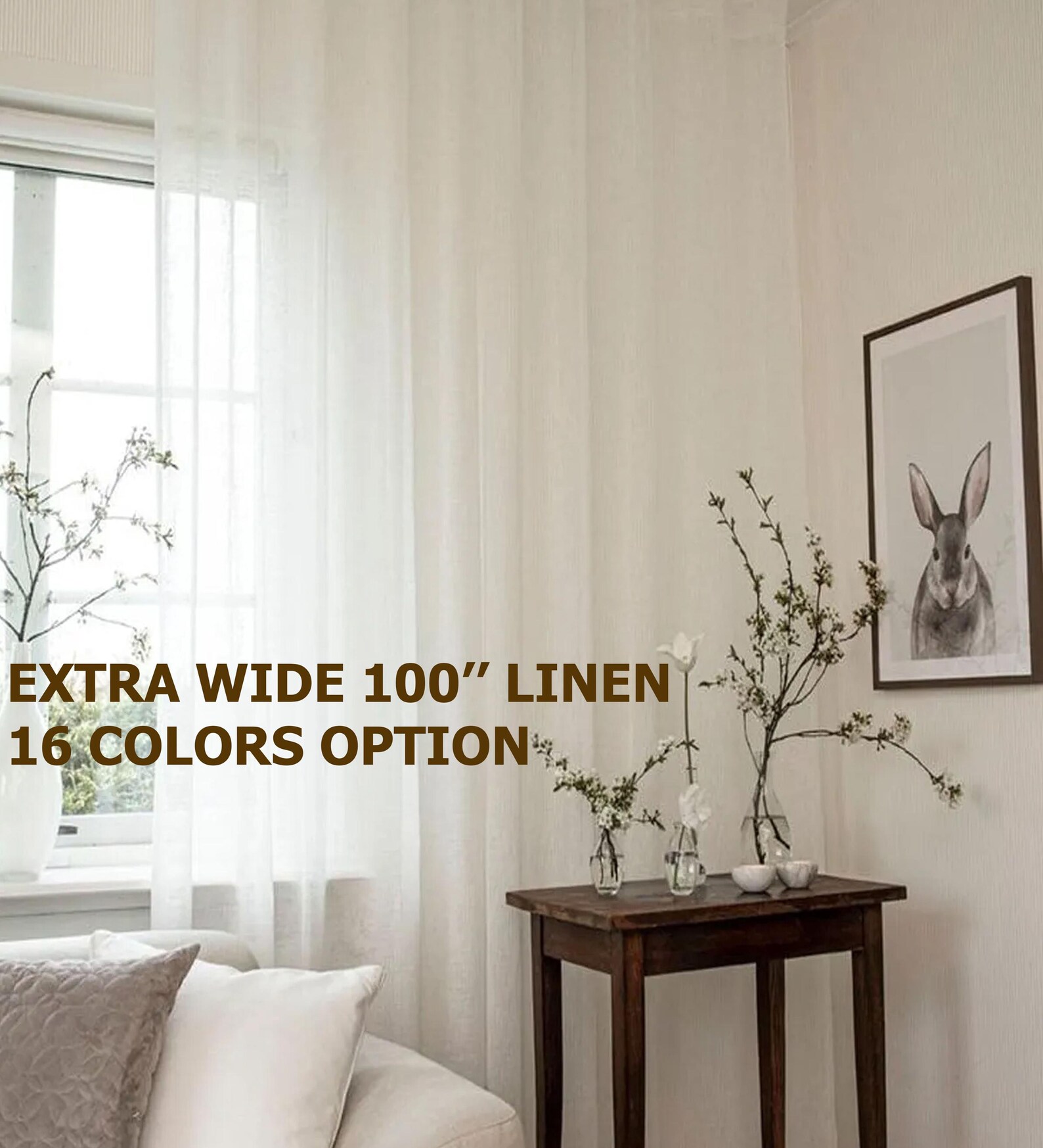 Ripple Fold Sheer Linen Curtains: S-wave Style - Etsy