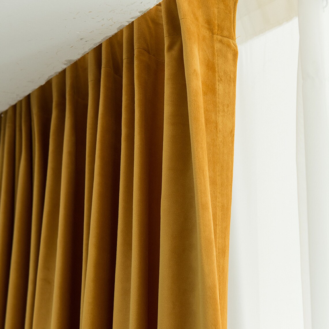 Gold Velvet Custom Curtain for Living Roomback Tab Velvet - Etsy