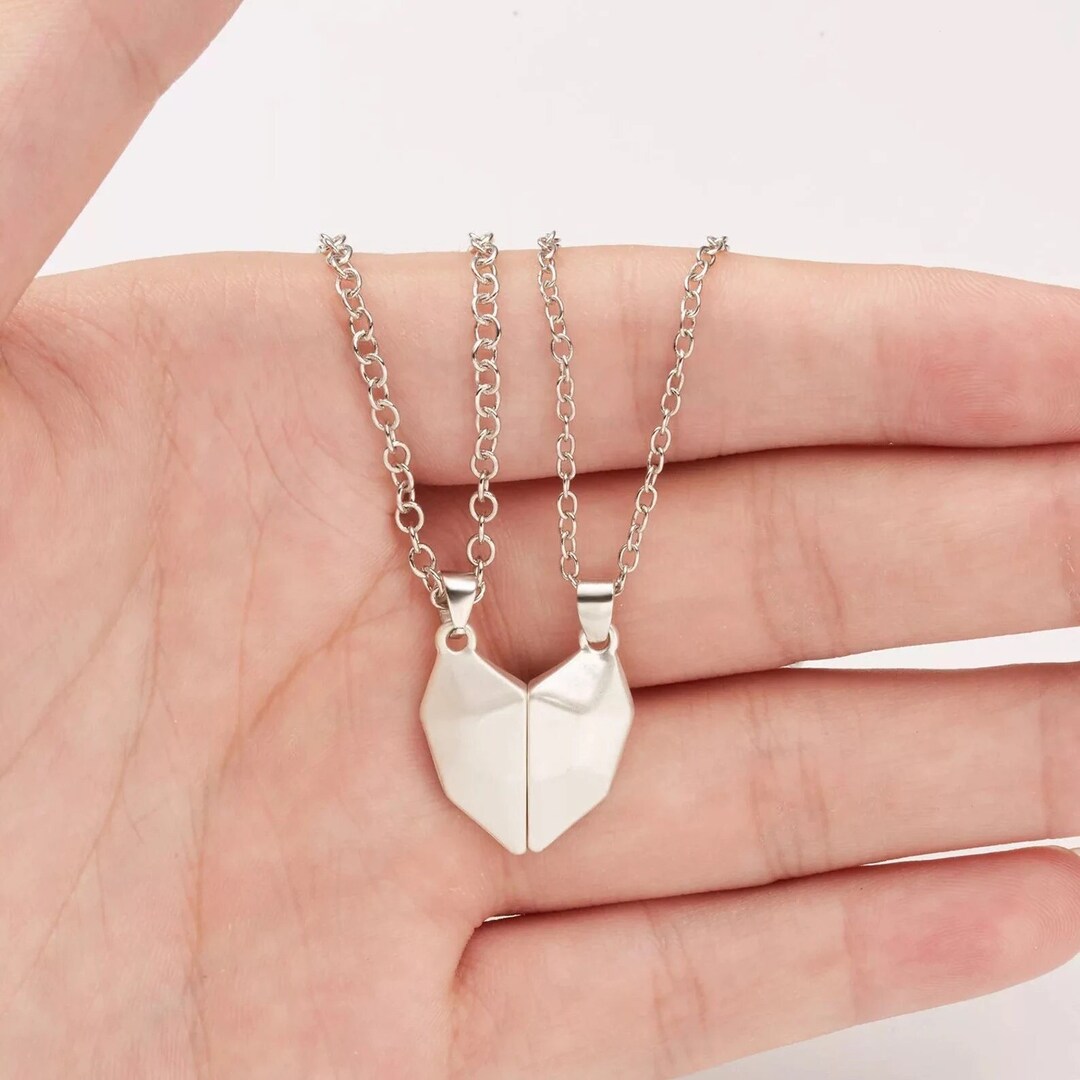 United Hearts Magnetic Love Connection Necklace Heart Halves Pendant in ...