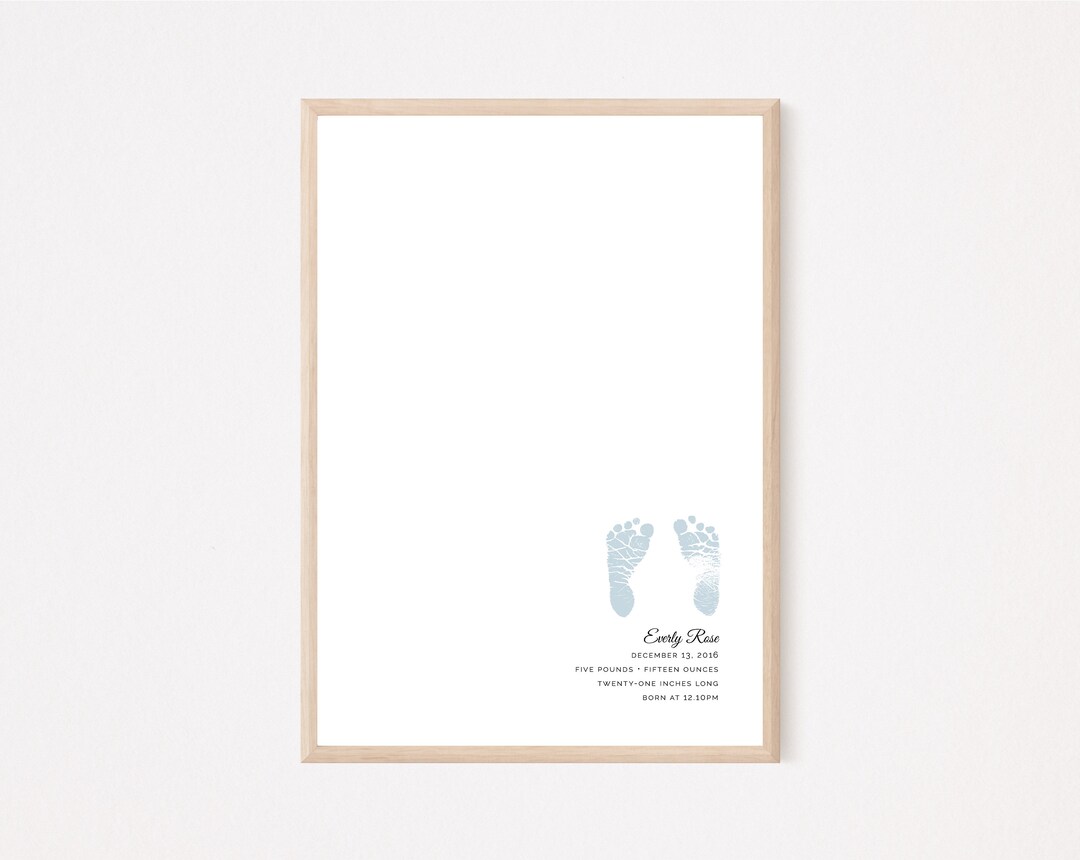 Baby Footprint Keepsake, Personalized Footprint Art, Newborn Gift ...
