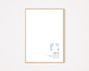 Baby Footprint Keepsake, Personalized Footprint Art, Newborn Gift ...