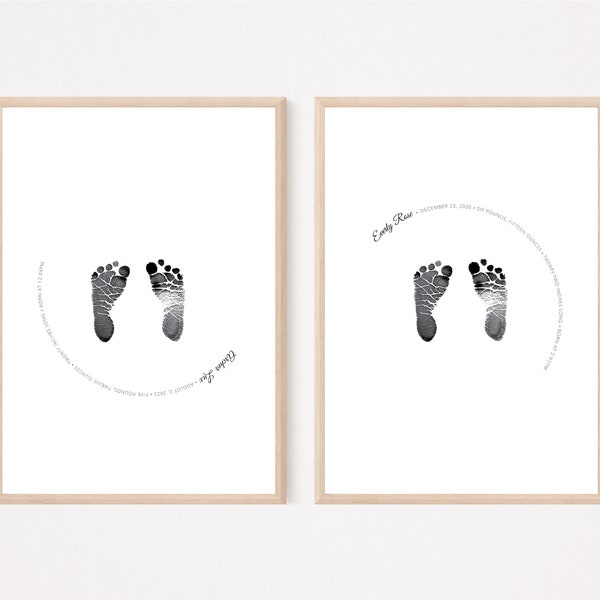 Baby Footprint Art - Etsy