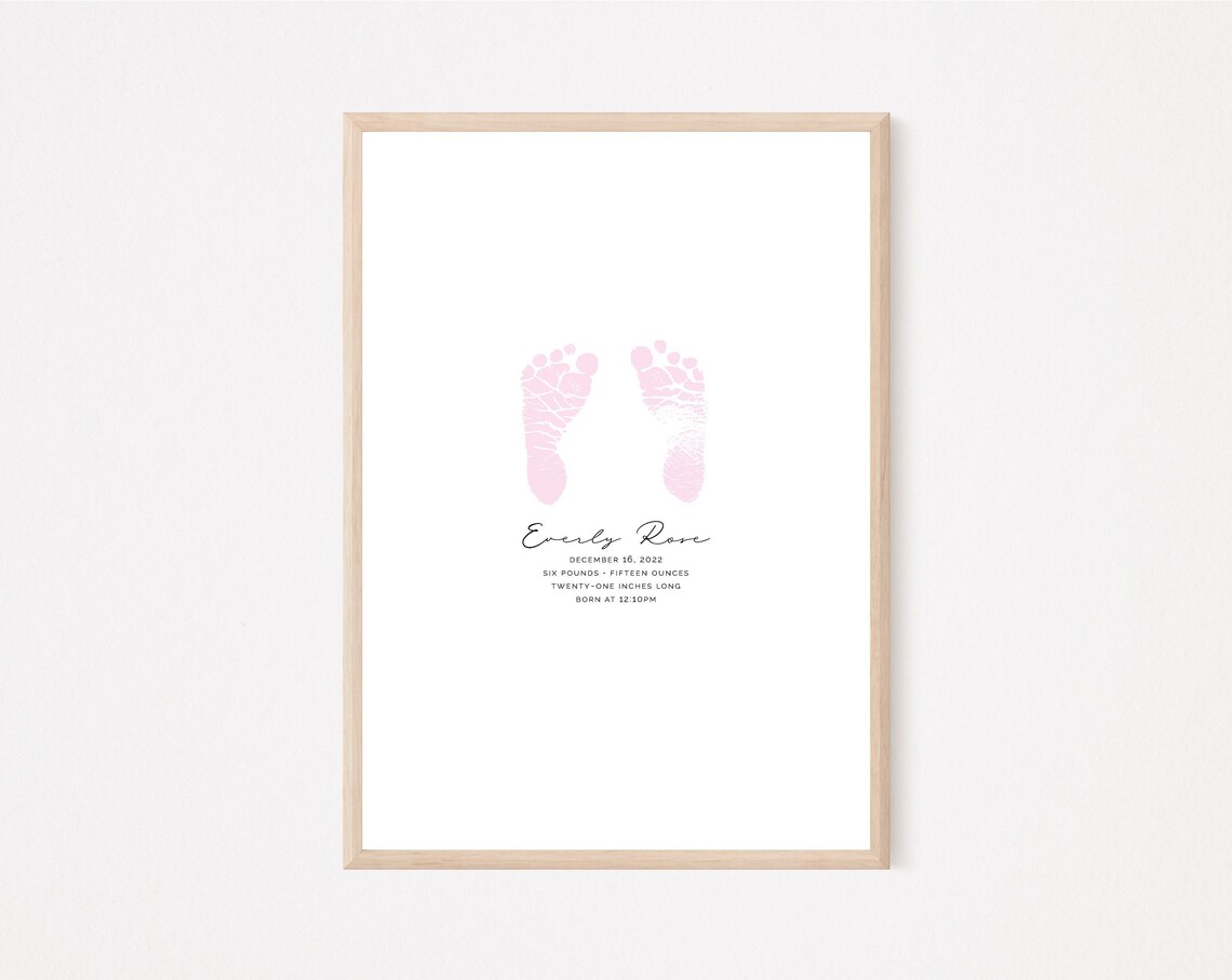 Baby Footprint Keepsake, Personalized Footprint Art, Newborn Gift ...