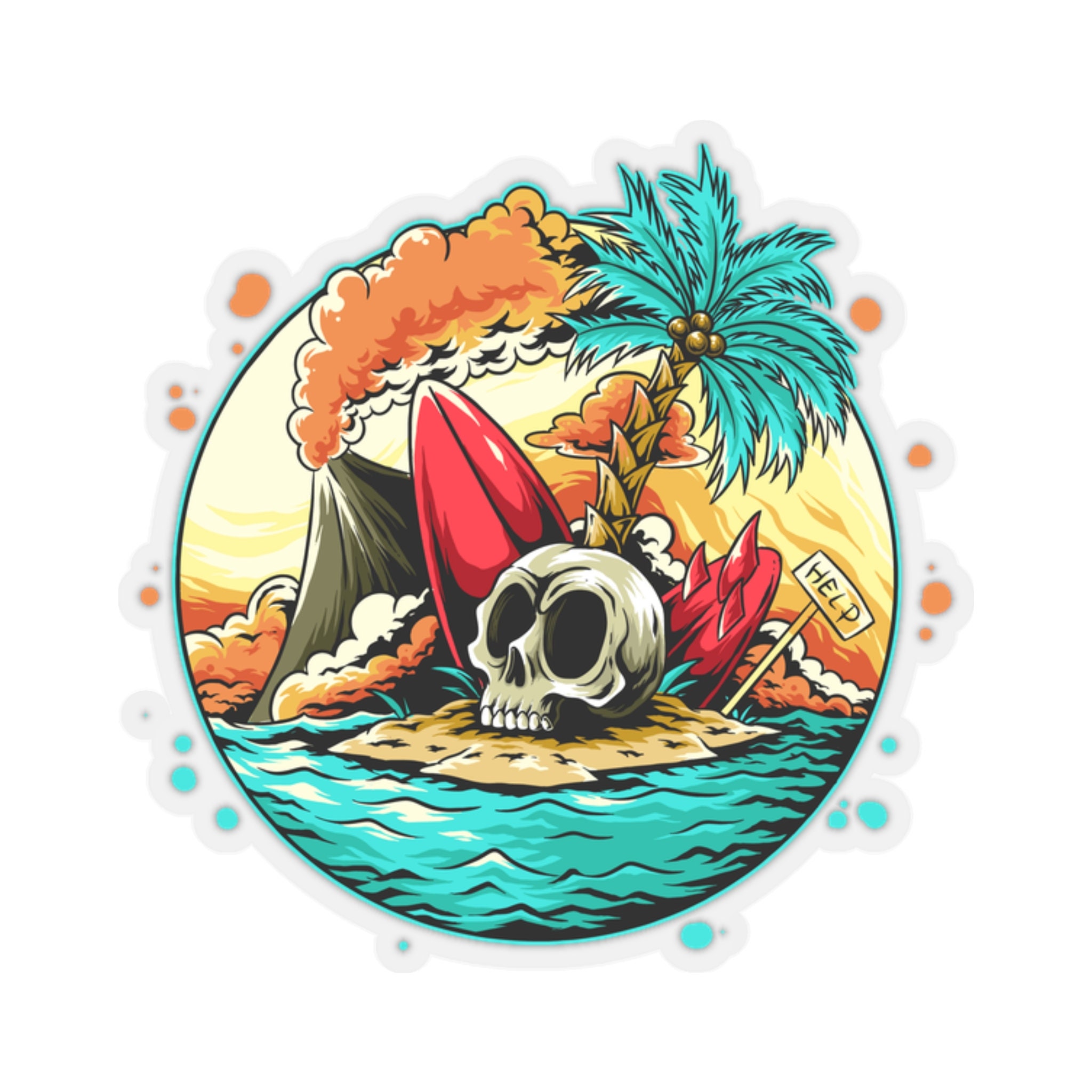 Pop Art Surfboard Sticker Beach Surfing Decal With Skull Design - Etsy