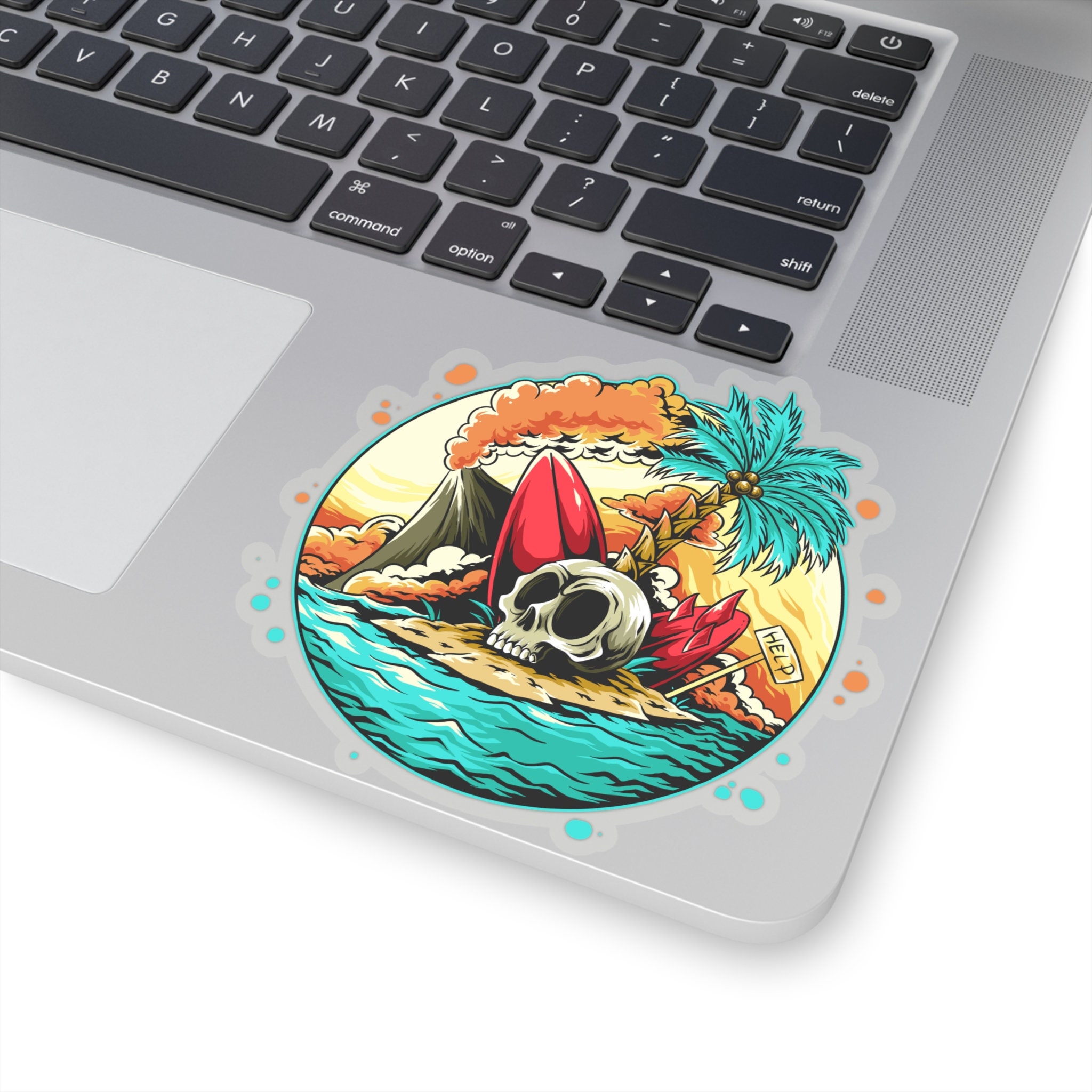 Pop Art Surfboard Sticker Beach Surfing Decal With Skull Design - Etsy