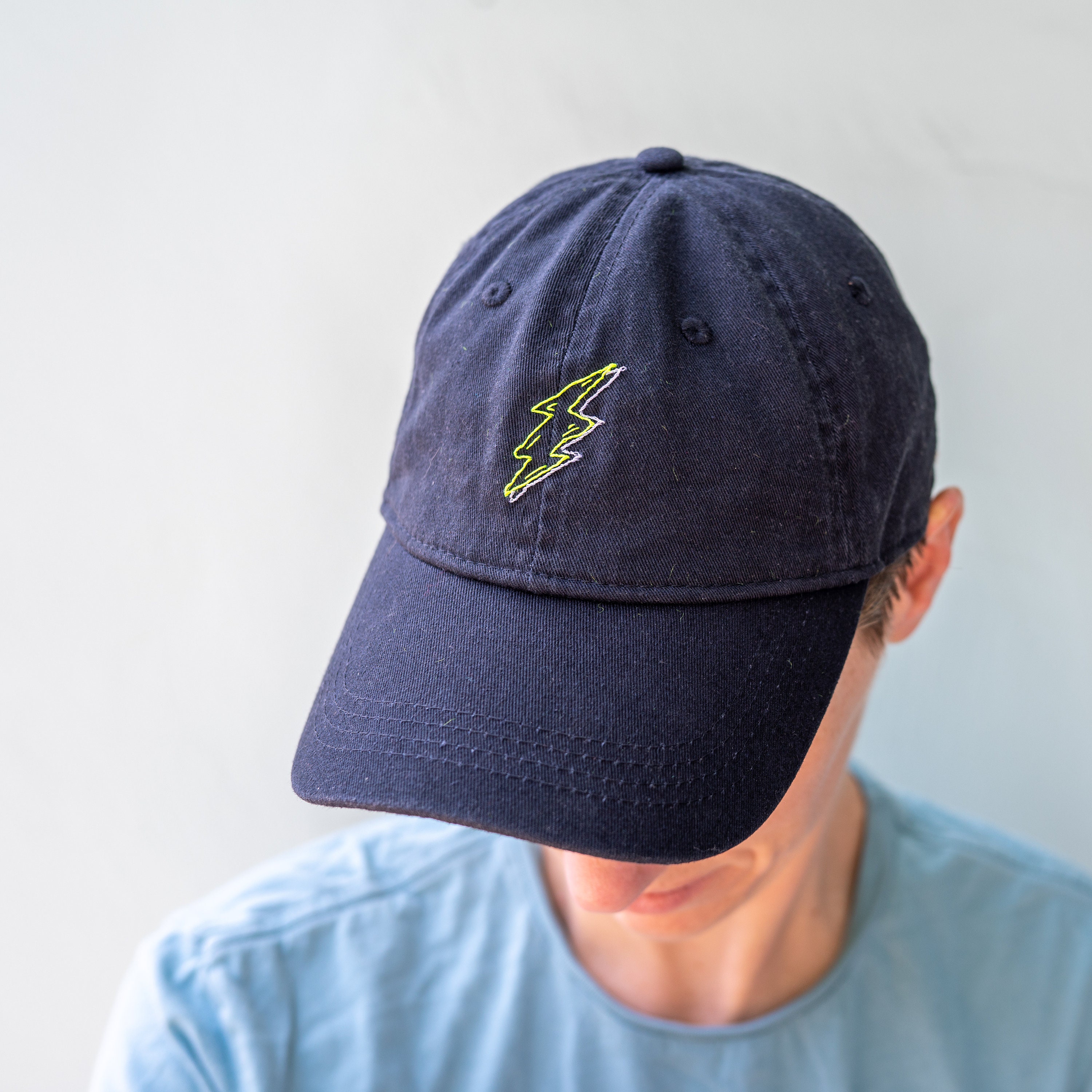Hand Embroidered Lightning Bolt Hat - Etsy