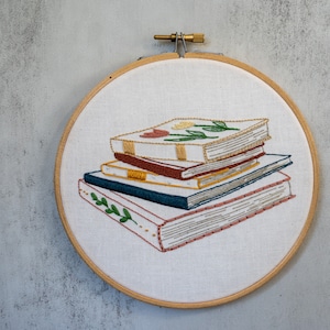 Stack of Books, Modern Embroidery Pattern for Beginners - PDF Printable ...