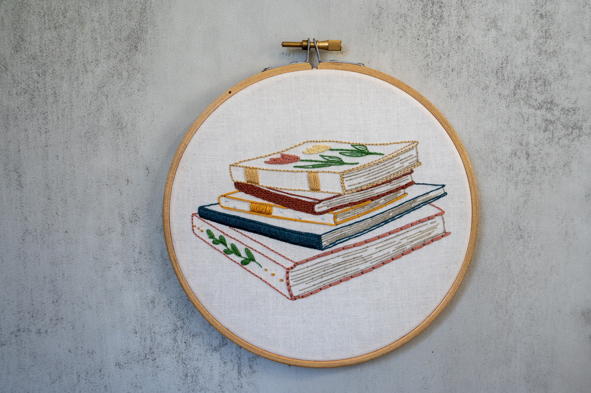 Stack of Books, Modern Embroidery Pattern for Beginners - PDF Printable ...
