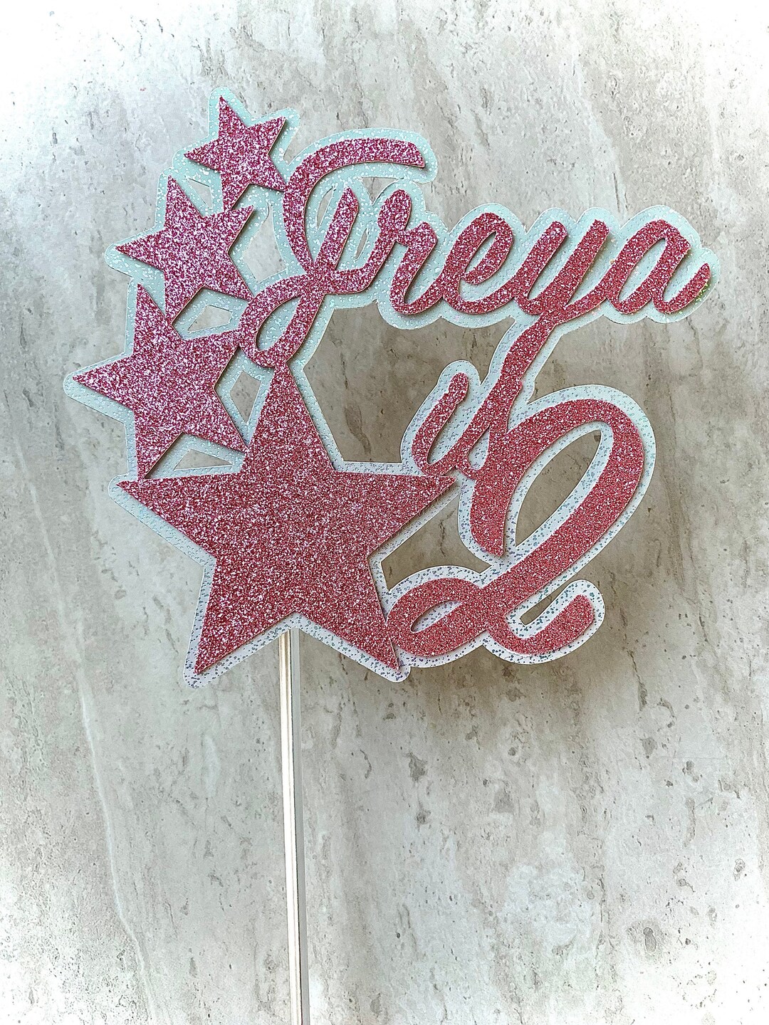 Star Cake Topper Birthday Cake Topper Glitter Cake Topper - Etsy