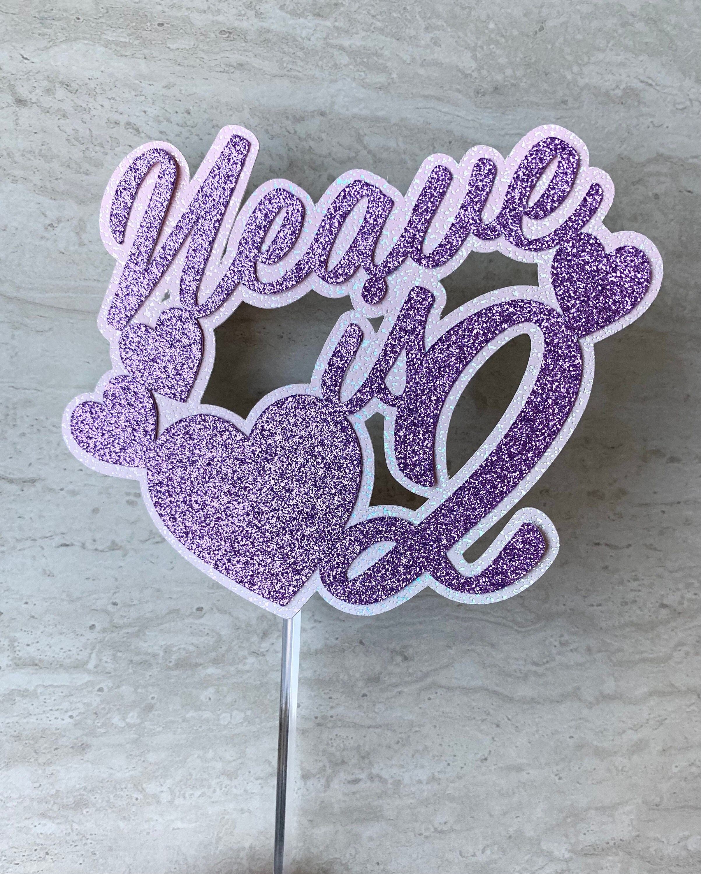 Heart Cake Topper Birthday Cake Topper Glitter Cake Topper - Etsy