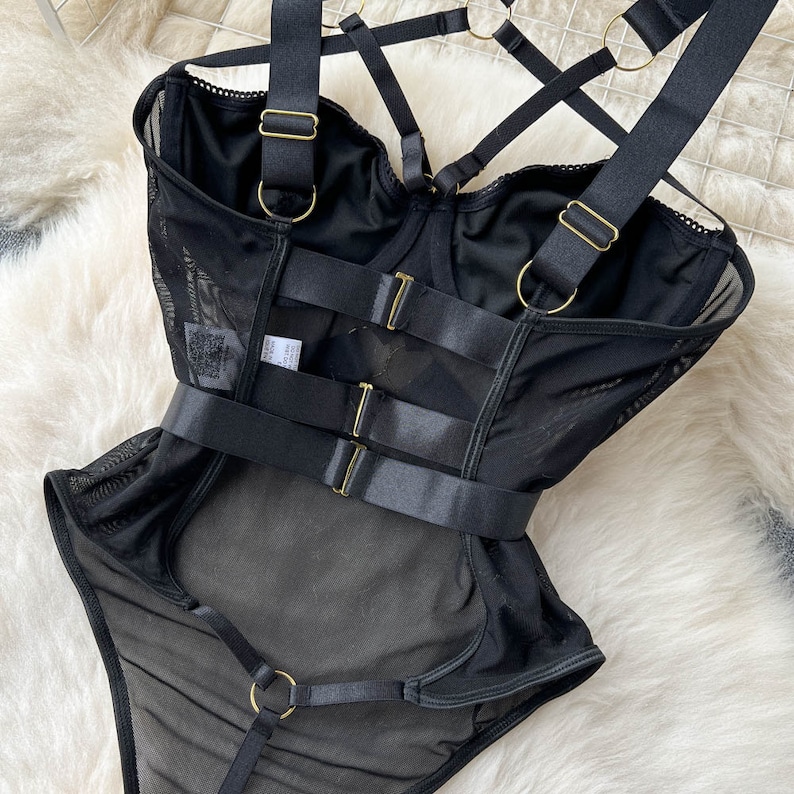 Mesh Backless See Through Bodysuit Women Catsuits Lingerie. - Etsy