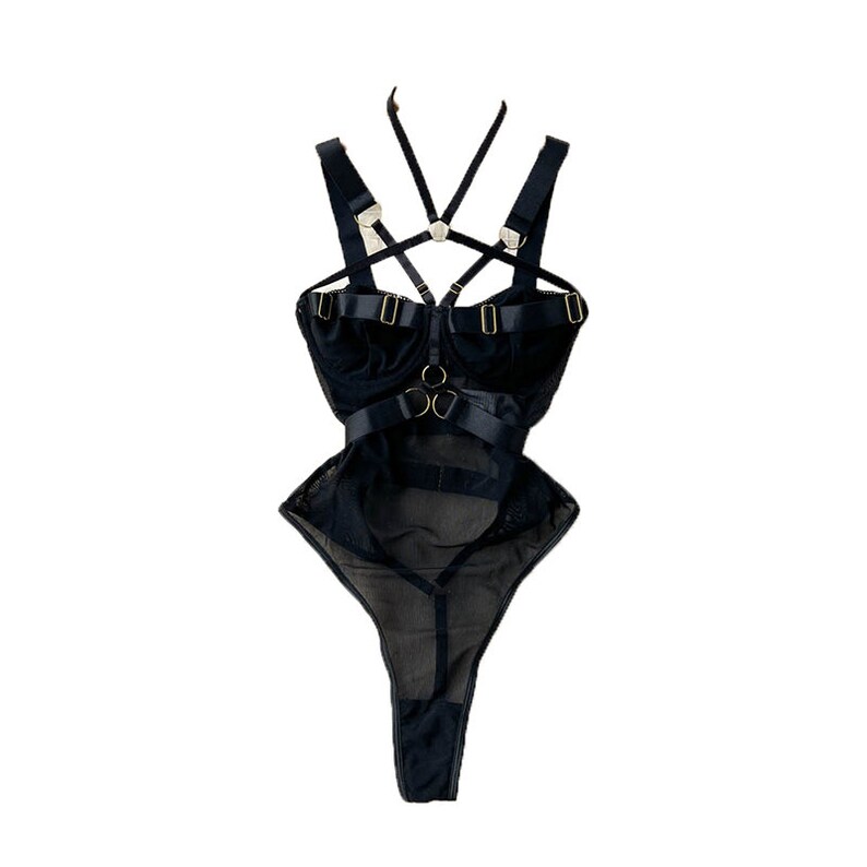 Mesh Backless See Through Bodysuit Women Catsuits Lingerie Etsy