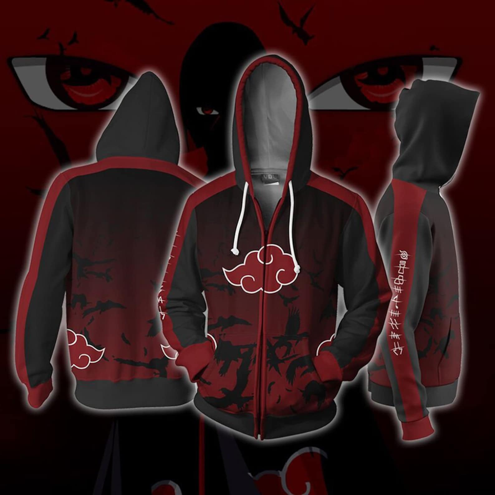 Uzumaki Naruto Cosplay Akatsuki Cloak Hoodie Naruto Uchiha Itachi Anime ...