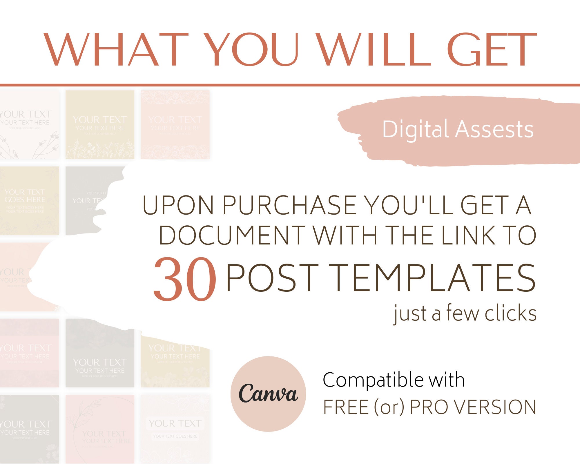 Editable Instagram Posts for Business Owners IG Post Templates Floral ...
