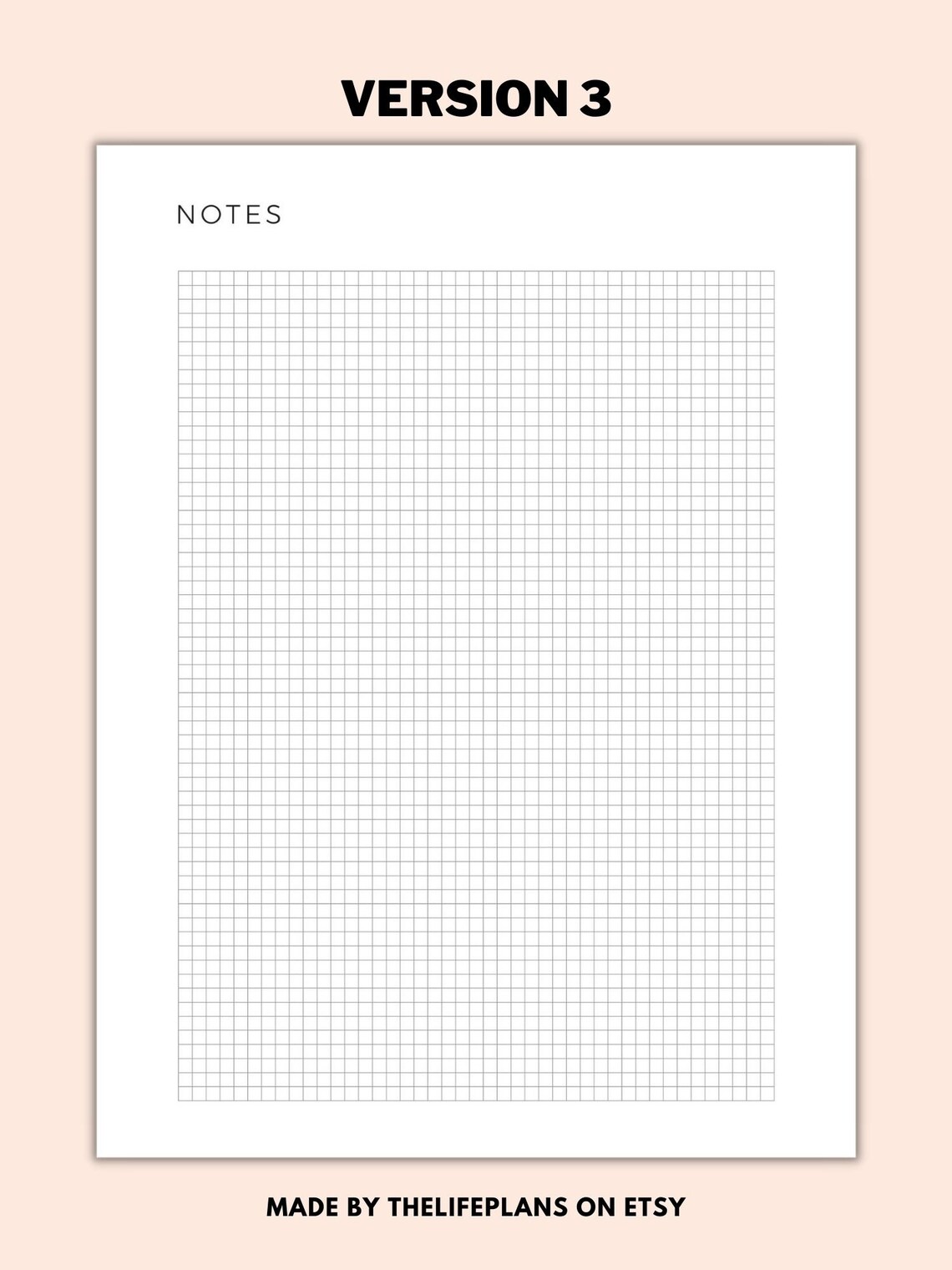 Small Grid Paper Printable, Squared Paper, Planner Inserts, A4/a5 ...