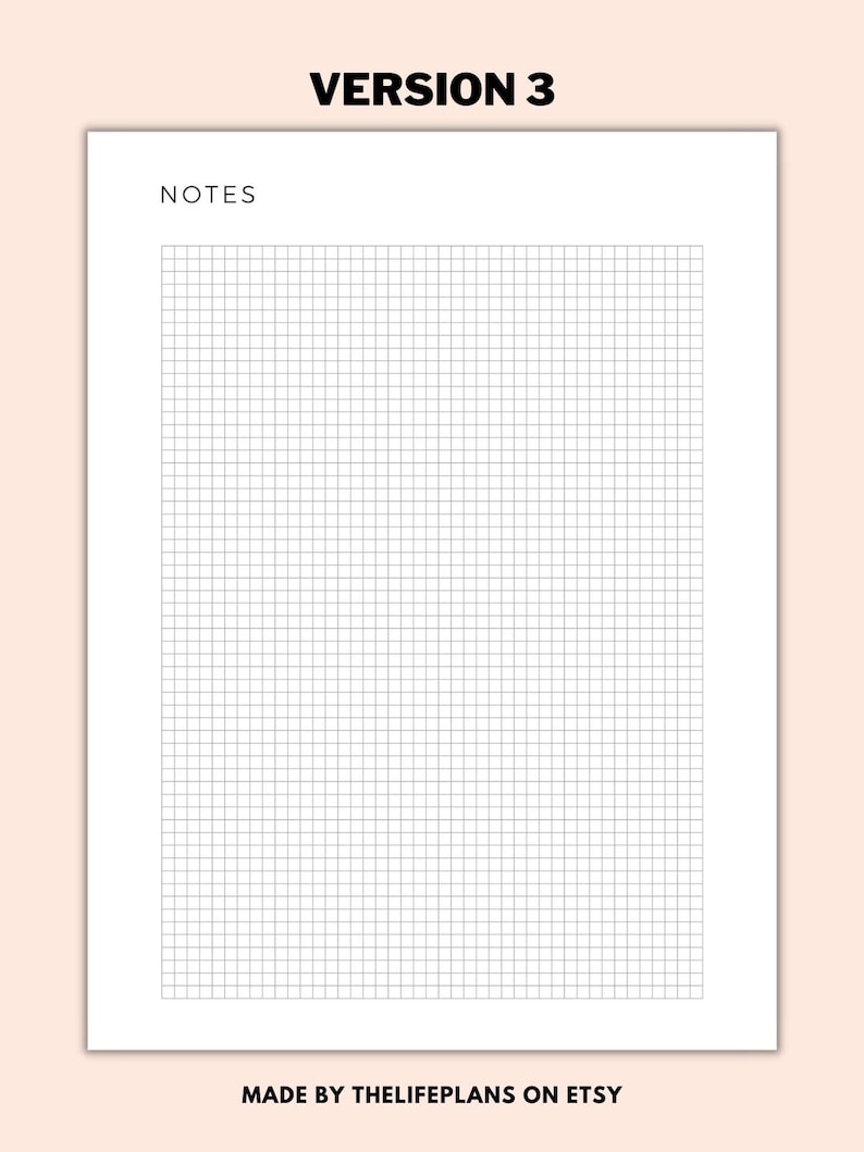 Small Grid Paper Printable, Squared Paper, Planner Inserts, A4/a5 ...