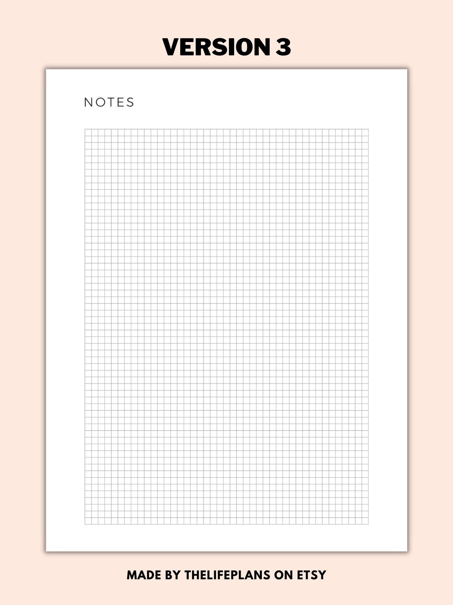 Small Grid Paper Printable, Squared Paper, Planner Inserts, A4/a5 ...