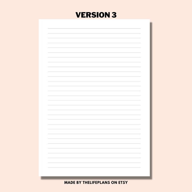 Notes Page Printable, Lined Notes Template, Note Taking, Writing Paper ...