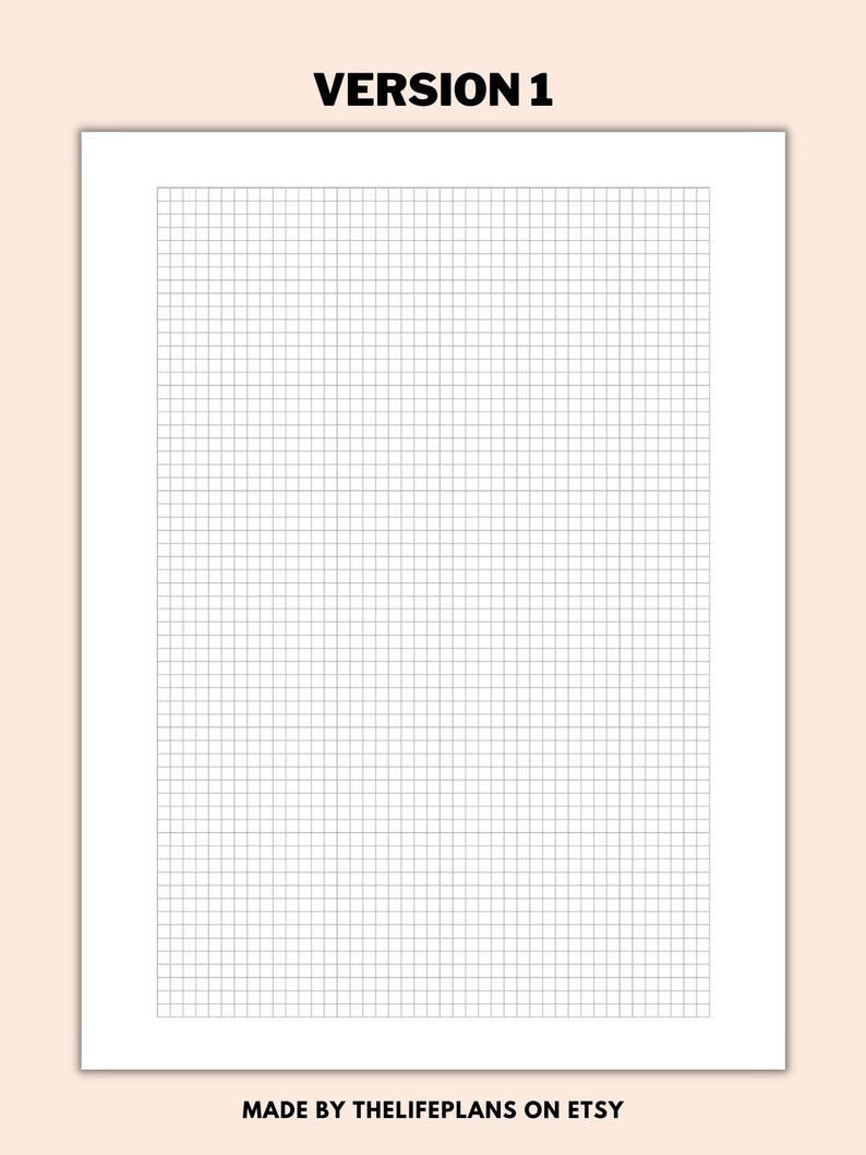 Small Grid Paper Printable, Squared Paper, Planner Inserts, A4/a5 ...