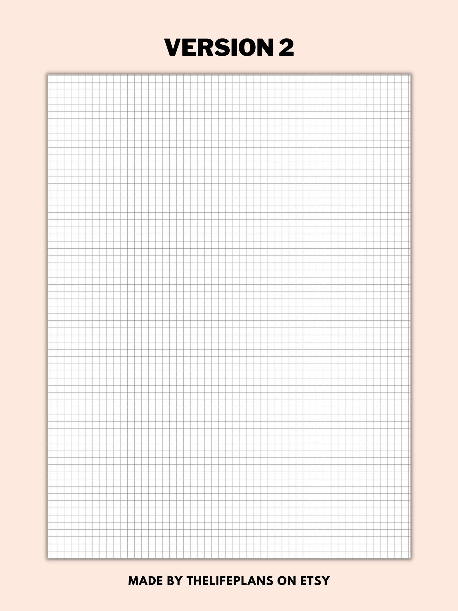 Small Grid Paper Printable, Squared Paper, Planner Inserts, A4/a5 ...