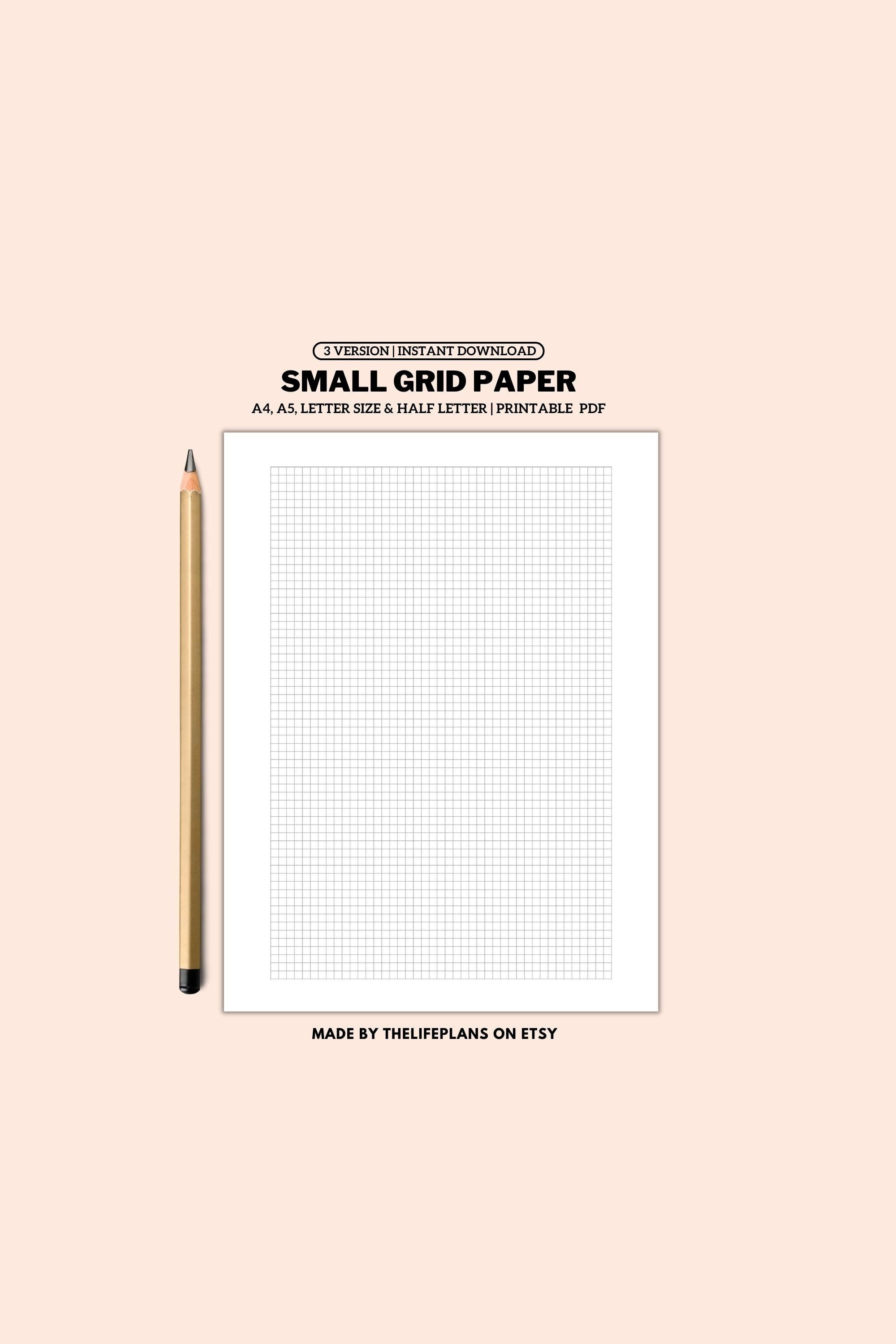 Small Grid Paper Printable, Squared Paper, Planner Inserts, A4/a5 ...