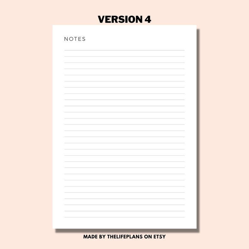 Notes Page Printable, Lined Notes Template, Note Taking, Writing Paper ...