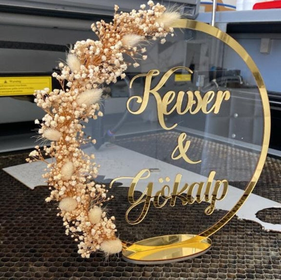 Acrylic Flowered and Personalized Table Decor - Etsy