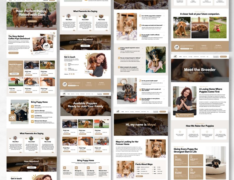 Dog Breeder Website Template: Puppy Adoption Canva Site (11 Pages) - Etsy