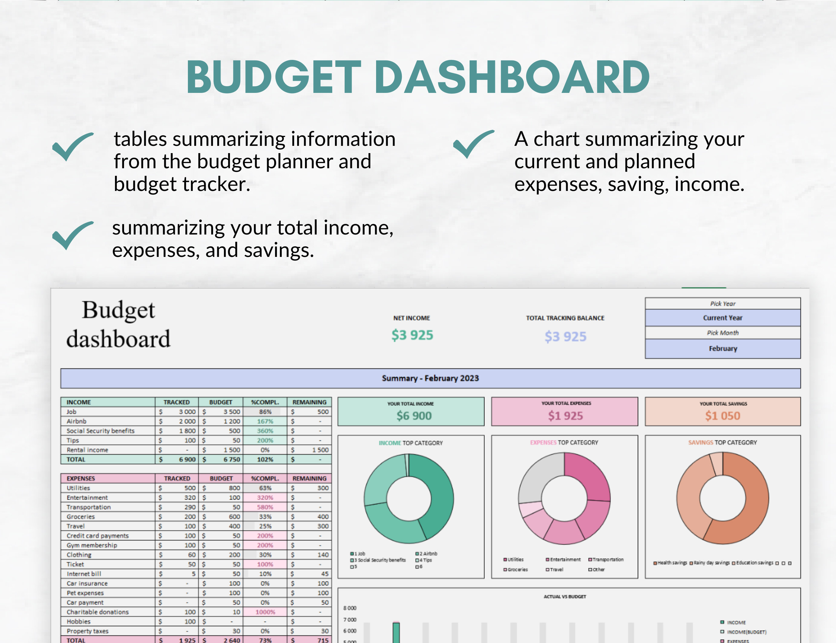 The Ultimate Budget Excel Template Annual, Monthly Budget Spreadsheet ...
