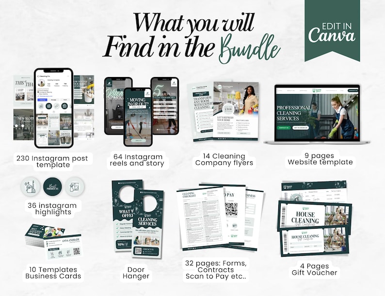 Cleaning Service Bundle, Cleaning Business, Intake Form, Cleaning ...